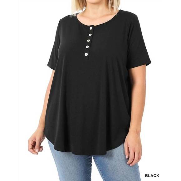 Zenana Outfitters | Tops | New Zenana Hailey Short Sleeve Top In Black ...